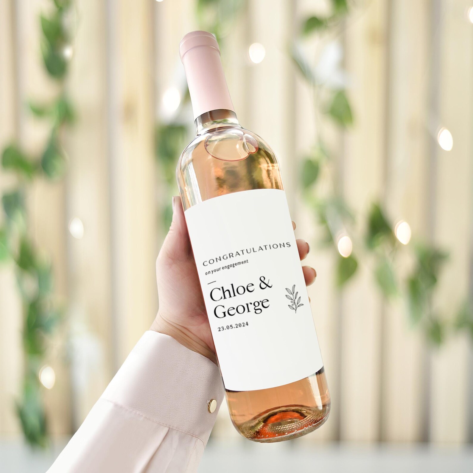 Custom Engagement or Wedding Gift Wine Label for Her Him New Engaged ...