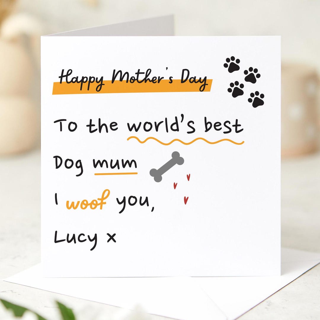 Happy Mother’s Day Card for Dog Mum Cute Funny Message From Pet ...