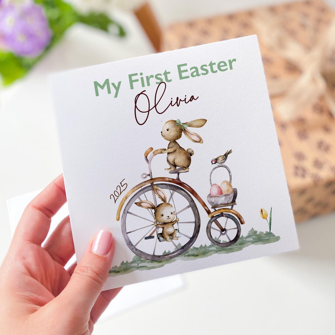 Personalised My First Easter Card Baby Girl or Boy Easter Keepsake ...