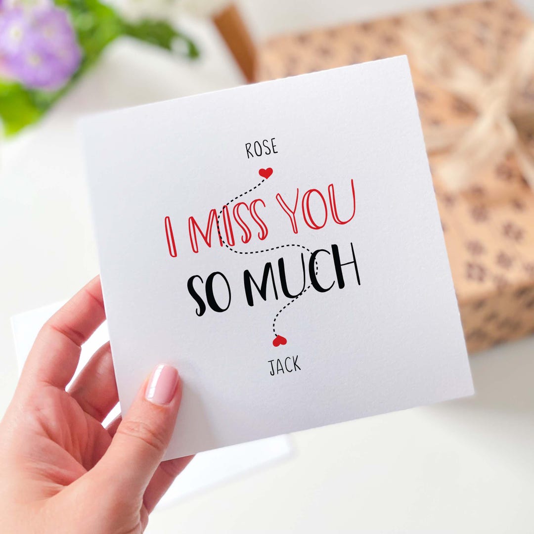 Personalised Far Away Card I Miss You for Her Him New Job From Work ...