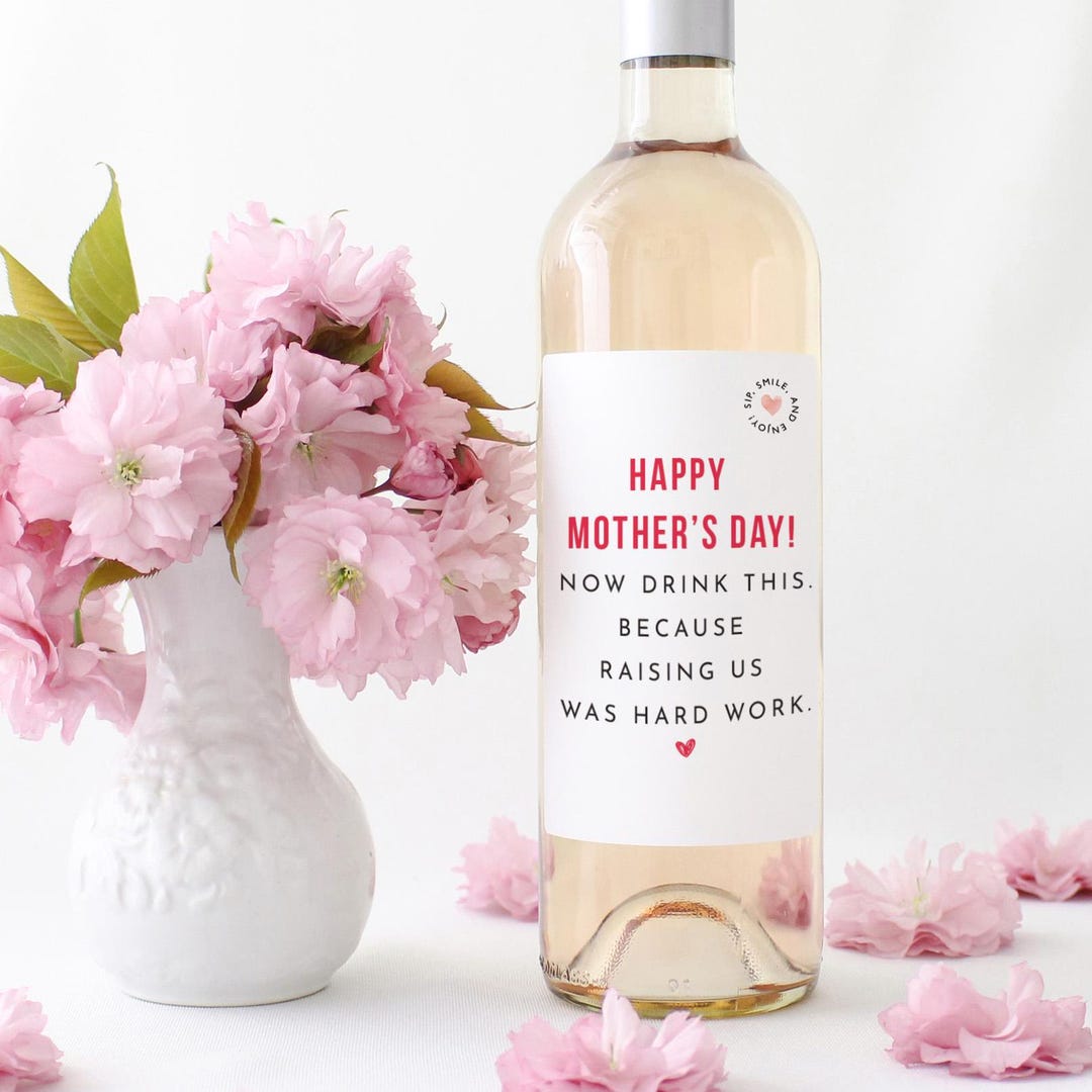Funny Mother’s Day Wine Label - “now Drink This” Gift for Mum Wine ...