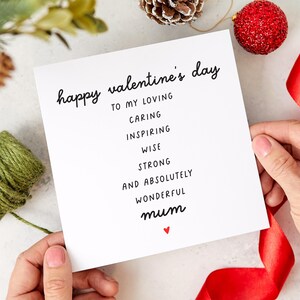 Valentine's Day Card for Mum Loving Caring Inspirational Gift for ...