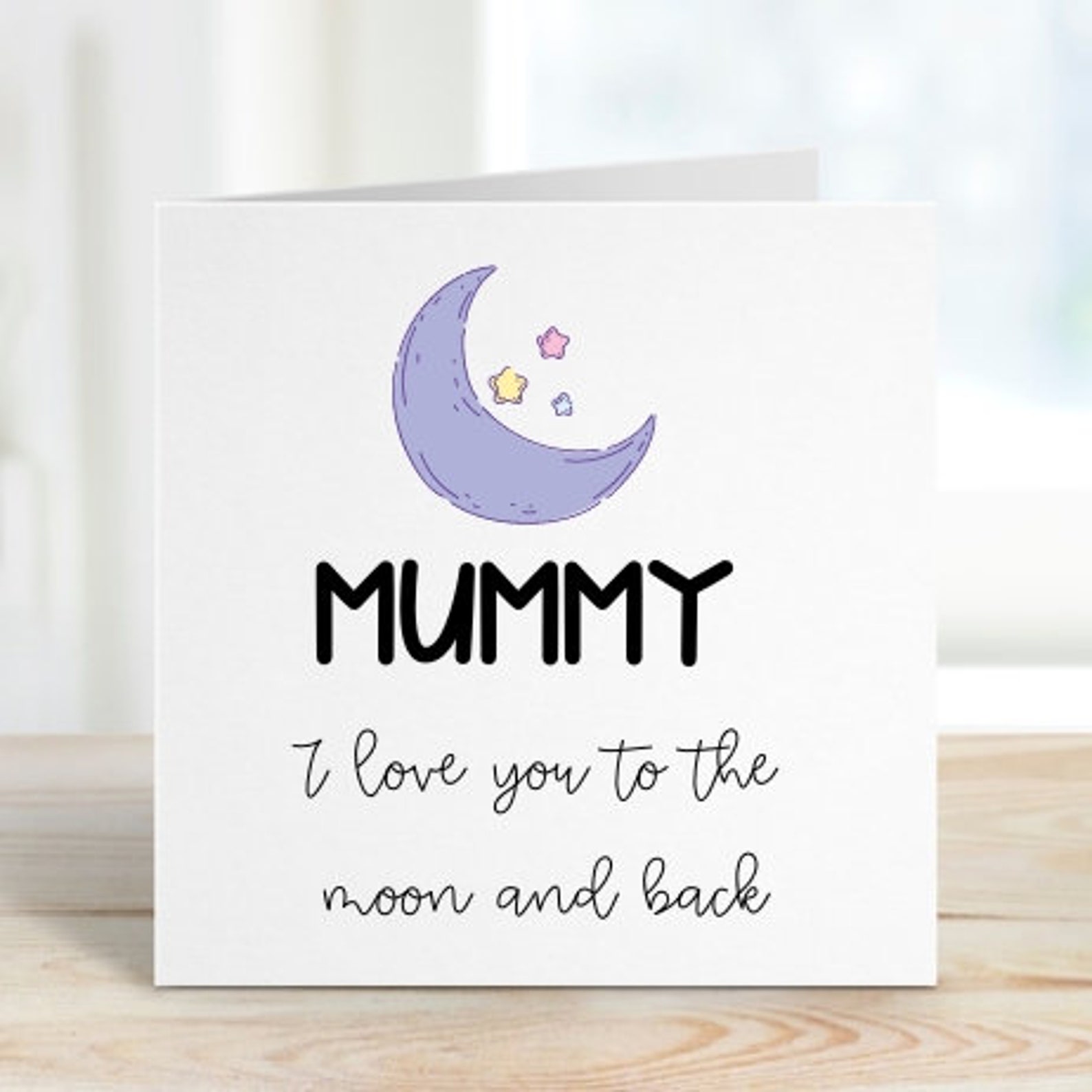 I Love You to the Moon Card for Mummy, Mother's Day Gift - Etsy