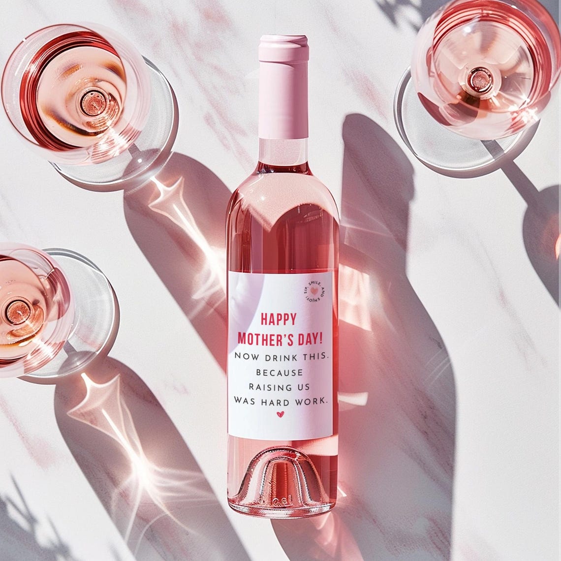 Funny Mother’s Day Wine Label - “now Drink This” Gift for Mum Wine ...