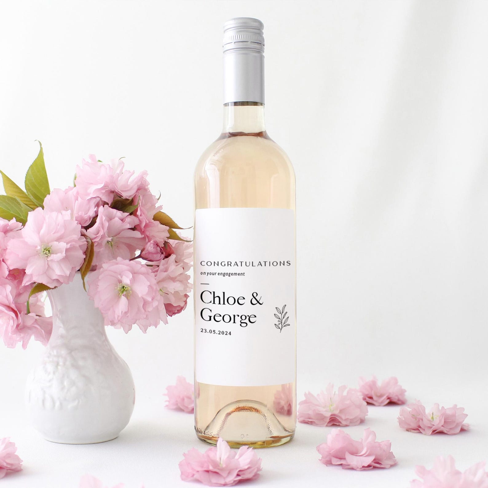 Custom Engagement or Wedding Gift Wine Label for Her Him New Engaged ...