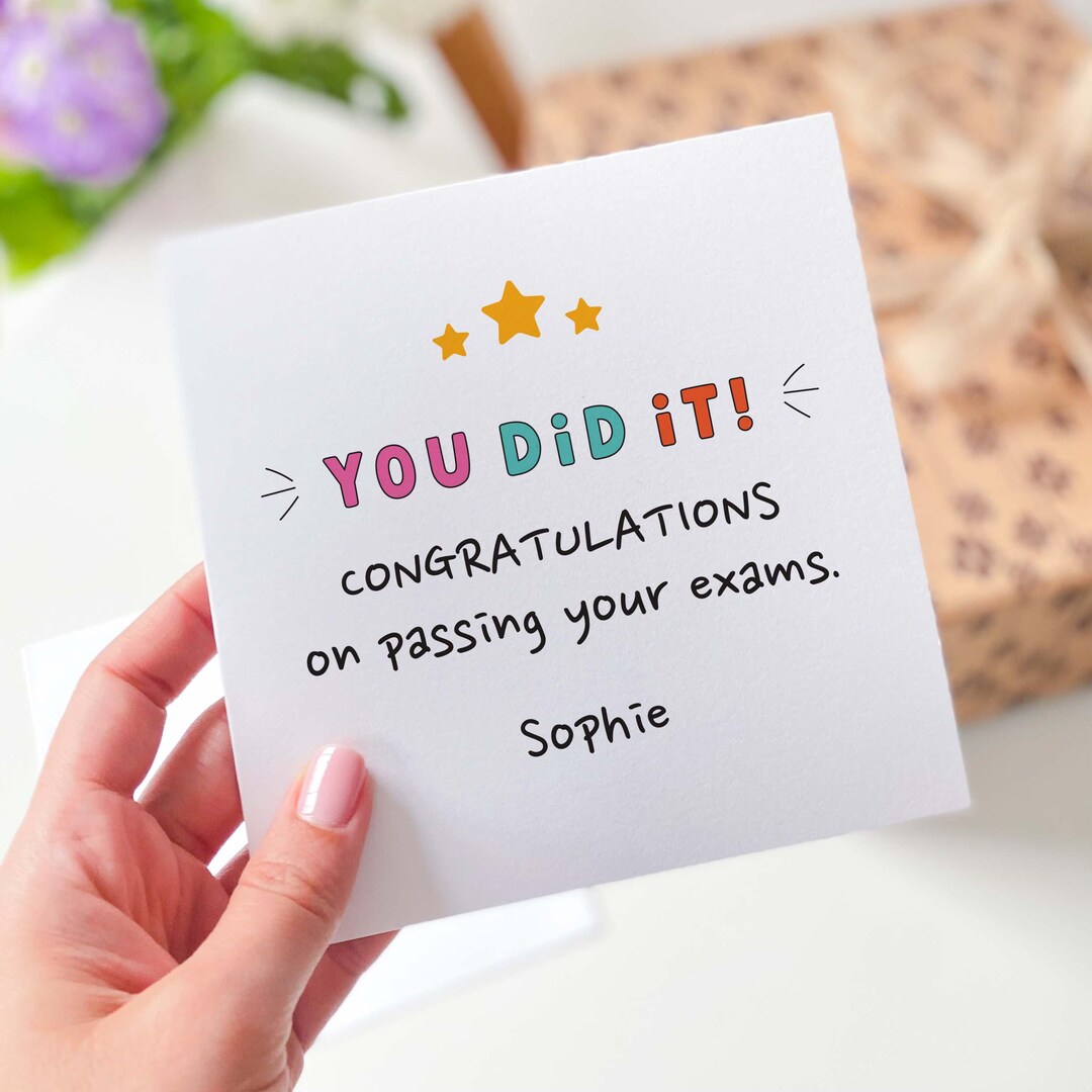 You Did It Exam Result Day Card Personalised Congratulations for GCSE A ...
