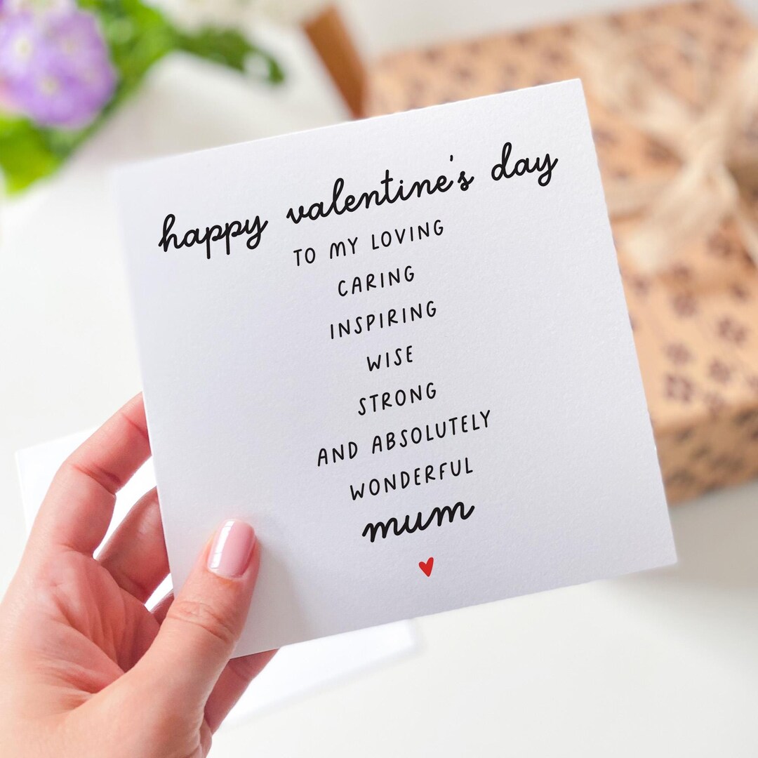 Valentine's Day Card for Mum Loving Caring Inspirational Gift for ...