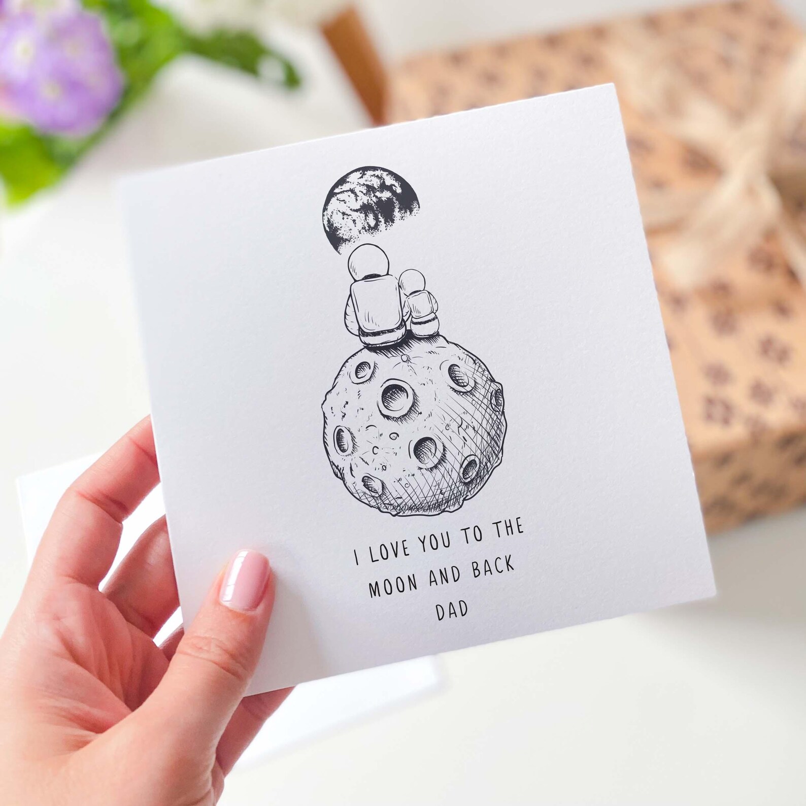 I Love You to the Moon and Back Dad Card, Father's Day Gift - Etsy