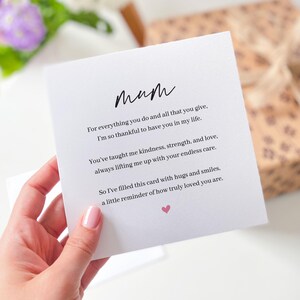 Card for Mum Heartfelt Message for Mummy Thoughtful Gift for Her Mother ...
