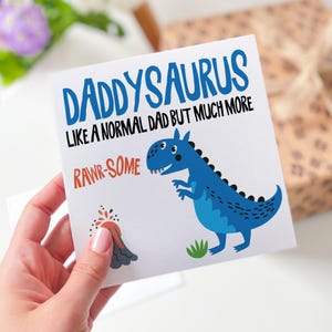 Daddysaurus Card Funny Dinosaur Father's Day Dad's Birthday Card for ...