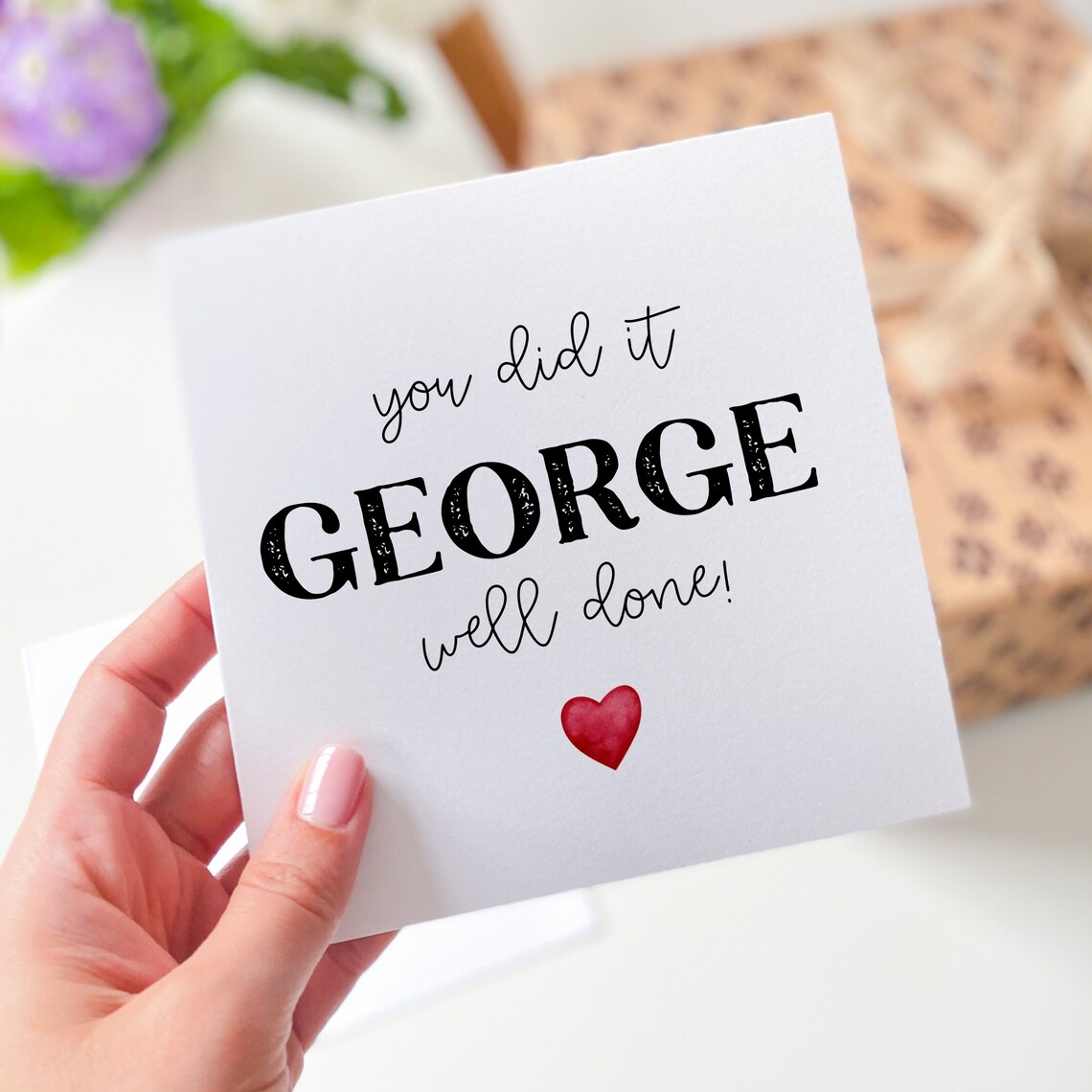 You Did It Well Done Card With Name Exam Result Day A Level GCSE Result ...