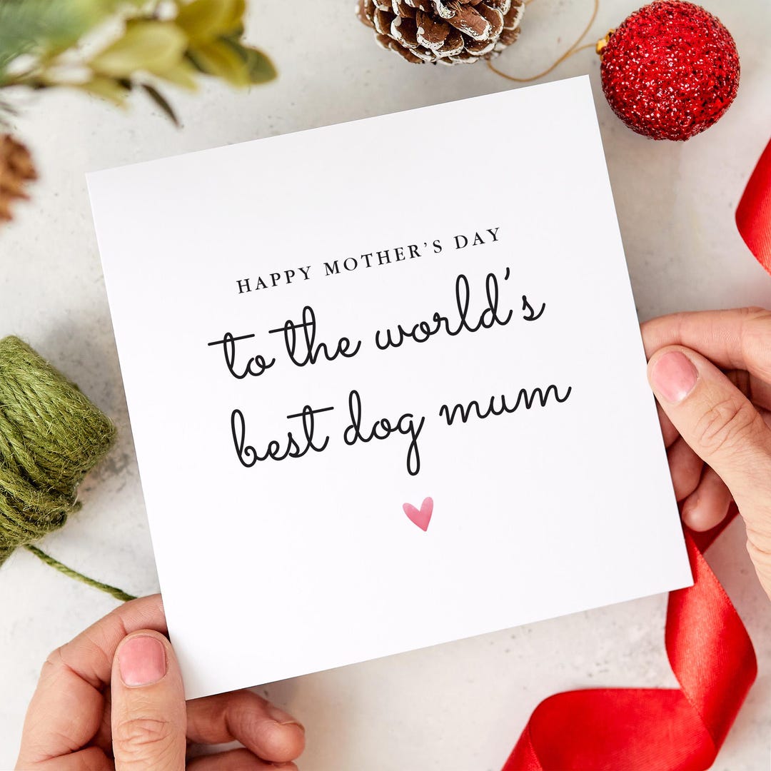 World's Best Dog Mum Mother's Day Card Cute Gift From Fur Baby Dog ...