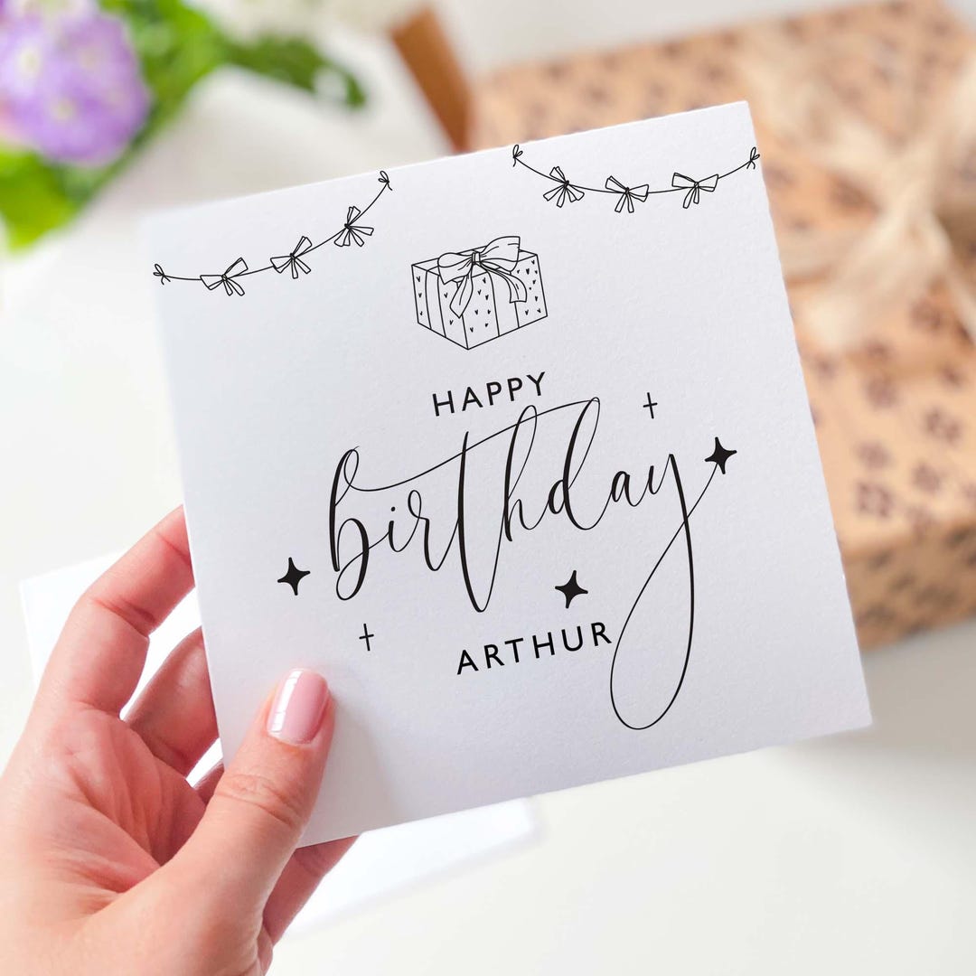 Personalised Birthday Card With Name Happy Birthday Gift Card for ...