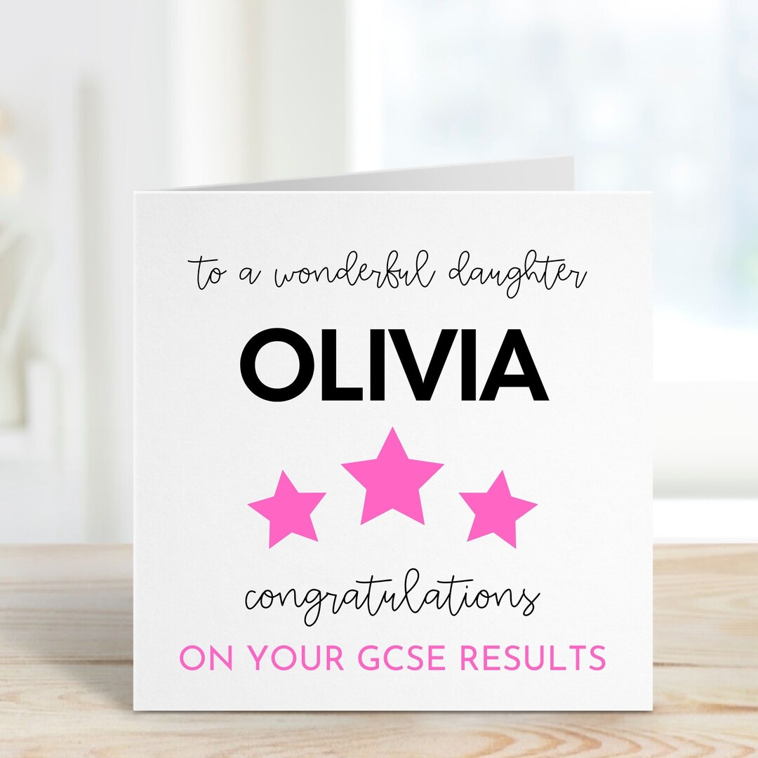 GCSE Exam Results Card Fro Daughter Personalised Congratulations Card ...