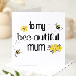 Mother's Day Card for Mum Cute Bee Pun Greeting Card Birthday Card for ...