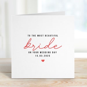 Card for Bride Personalised Wedding Day Card to the Beautiful Bride on ...