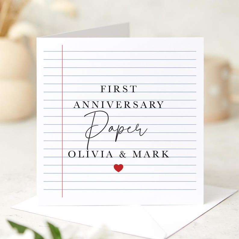 Personalized First Anniversary Card – Paper Keepsake Gift - Etsy