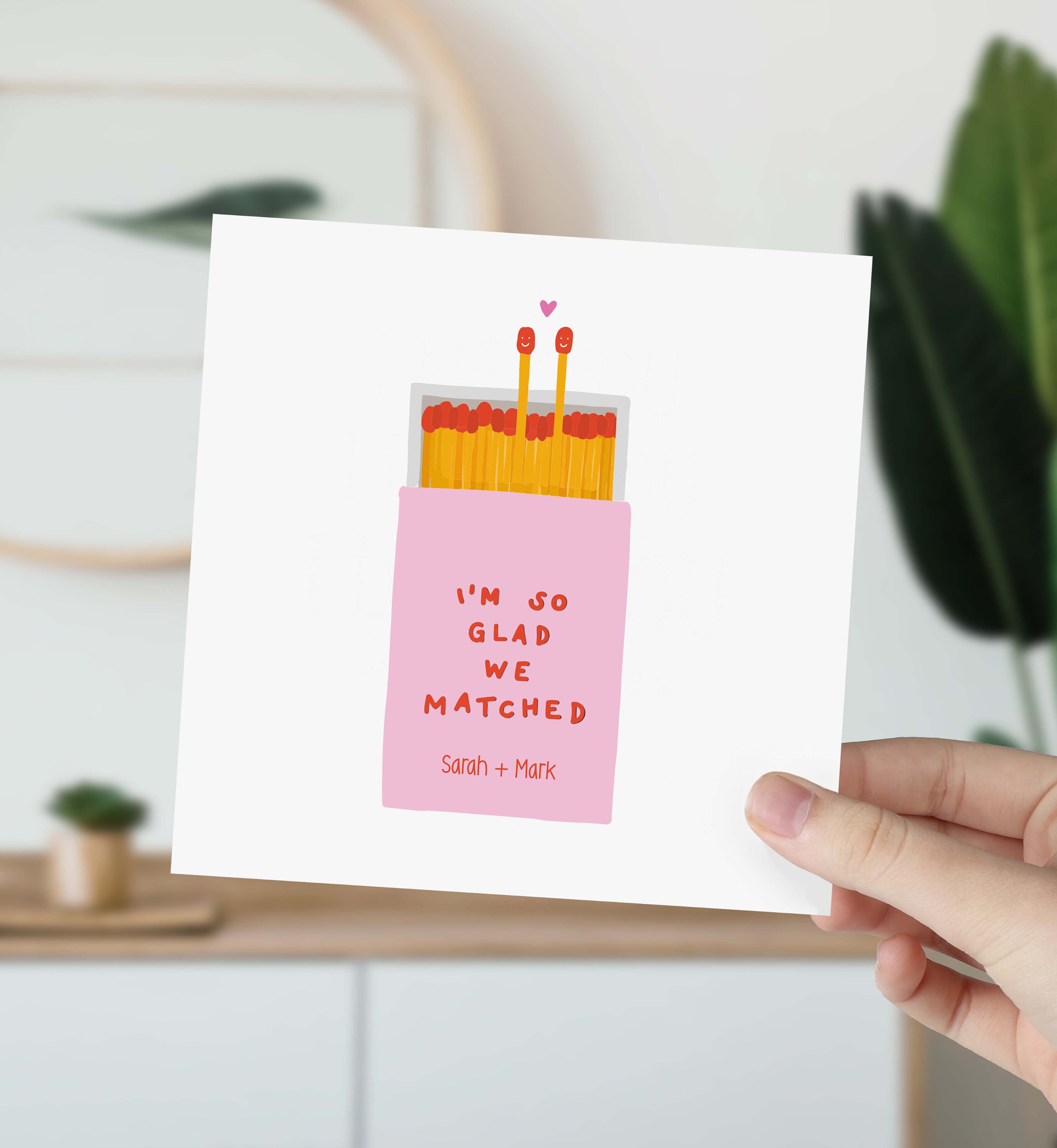 Personalised Match Valentine's Card - Anniversary Card for Couple ...