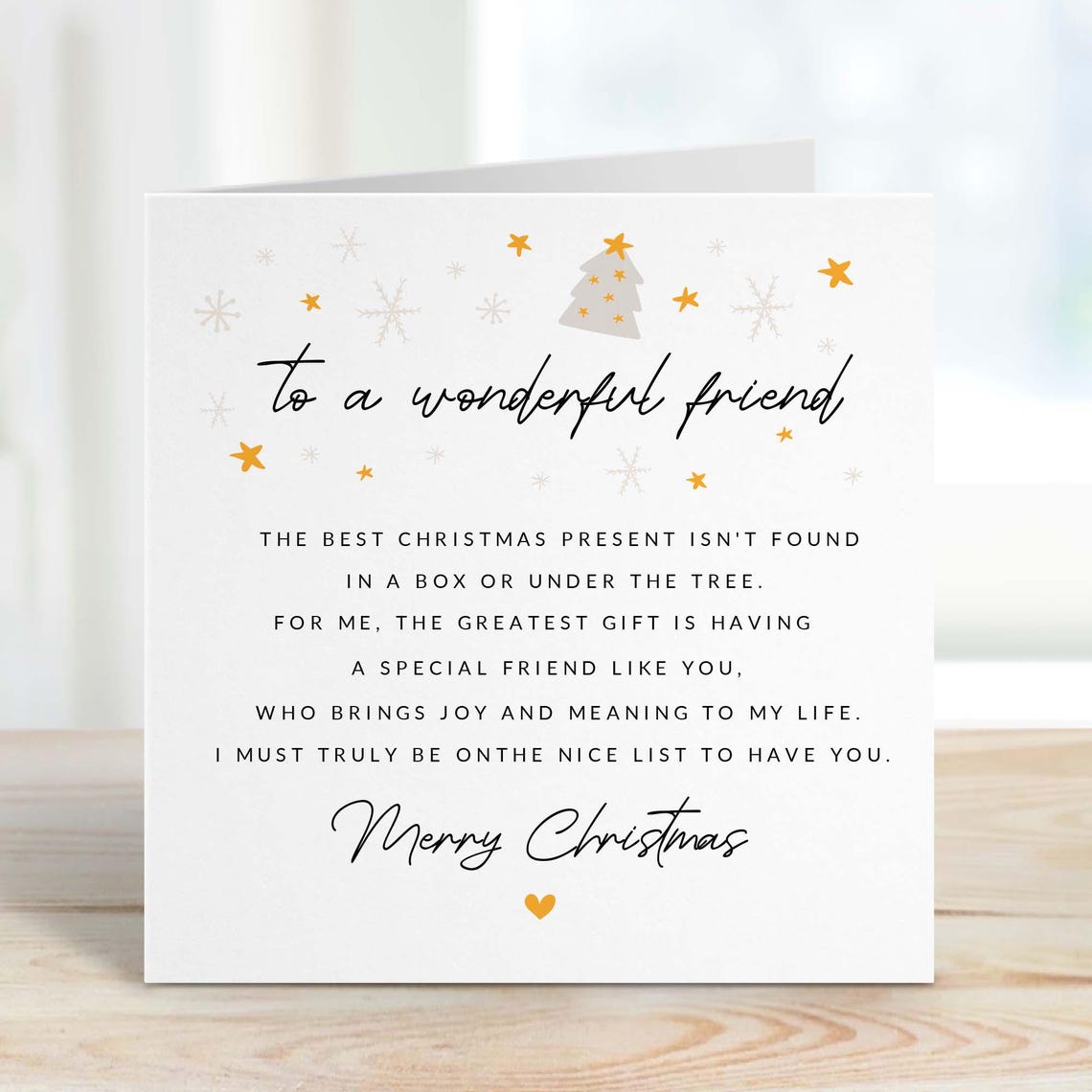 Christmas Card for Friend to a Wonderful Friend Card Card for Bestie ...
