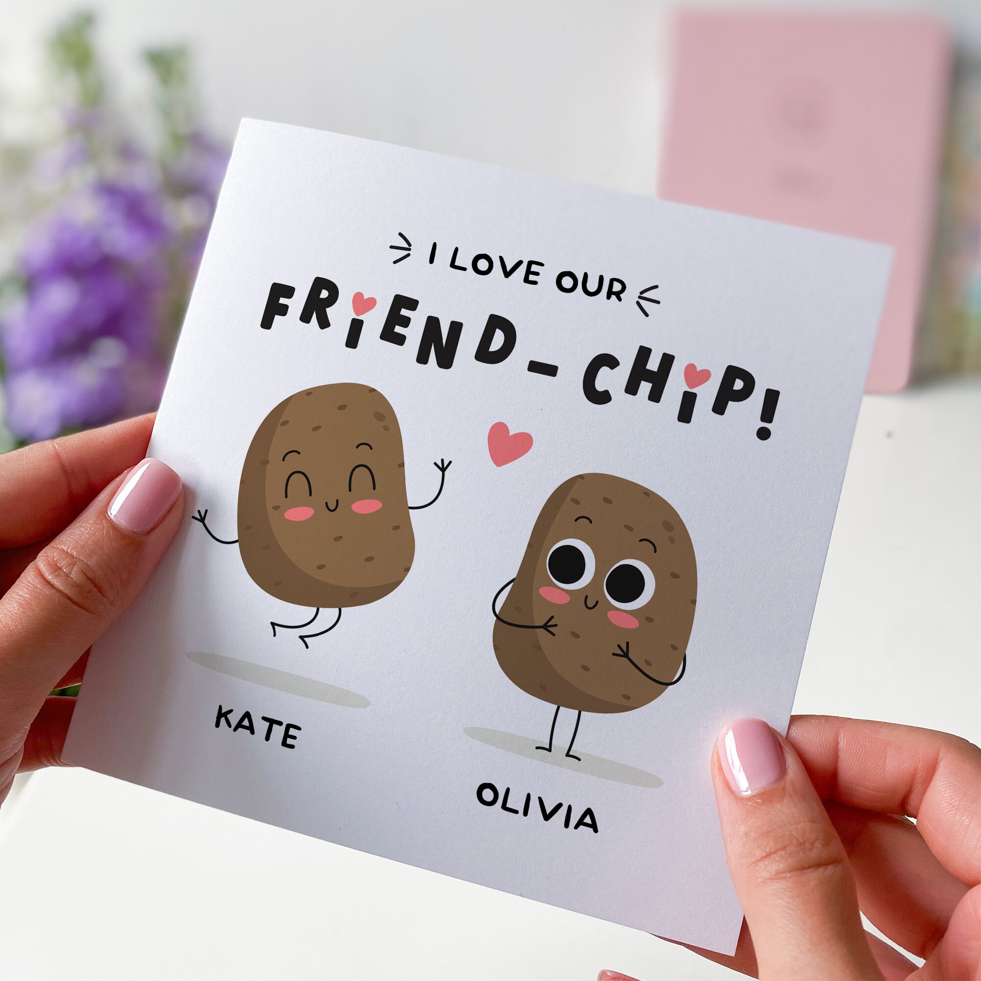 Funny Friend Chip Card | Personalised Bestie Birthday Gift - Etsy