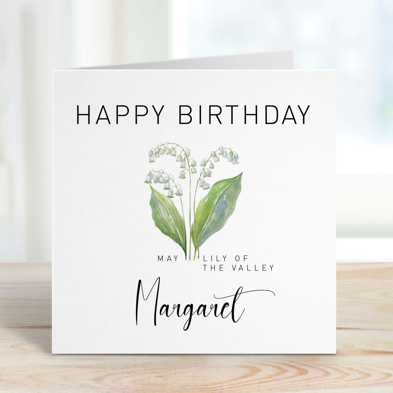 May Birthday Card Personalised Birth Flower Card for Born in May Happy ...