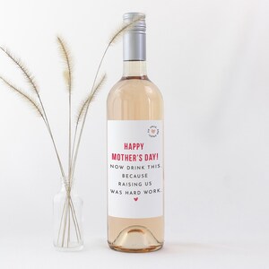 Funny Mother’s Day Wine Label - “now Drink This” Gift for Mum Wine ...