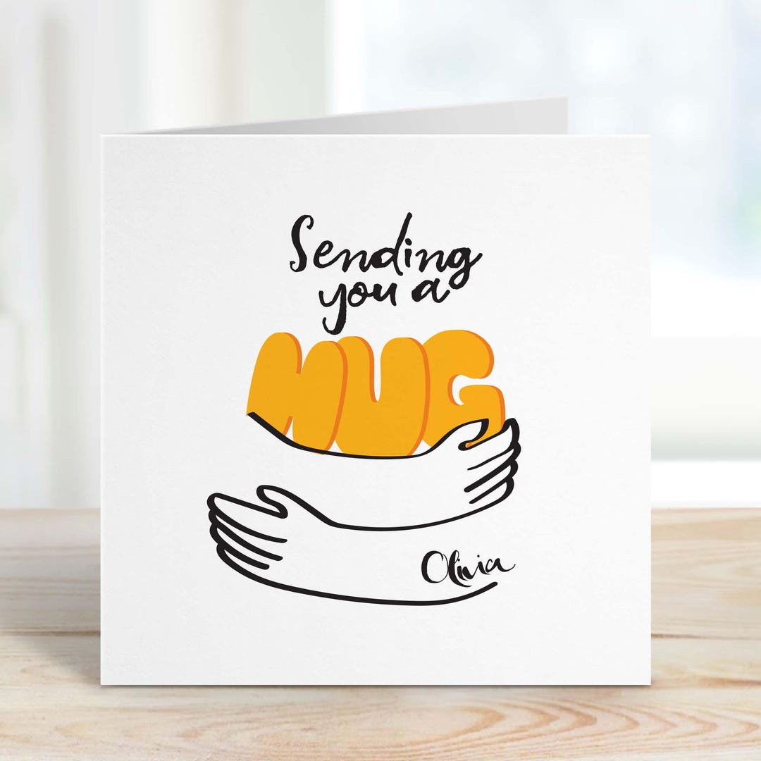 Personalised Sending You a Hug Card for Her Him Thinking of You Gift ...