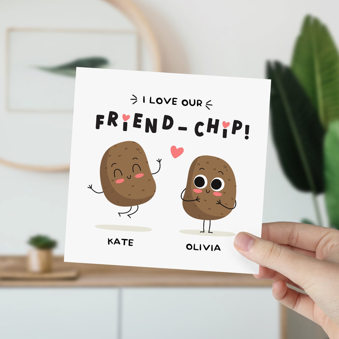 Funny Friend Chip Card | Personalised Bestie Birthday Gift - Etsy