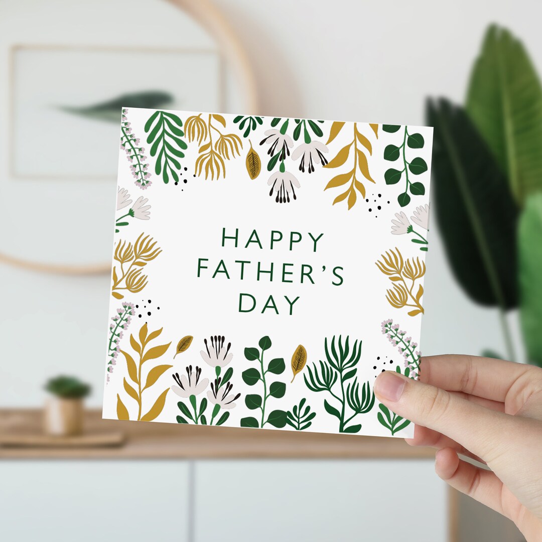 Floral Father's Day Card | Botanic Leaves Design - Etsy UK