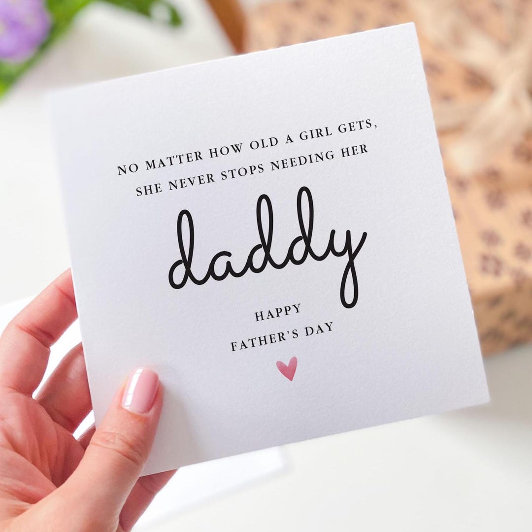 Father’s Day Card for Daddy From Daughter Cute Quote Card to Celebrate ...