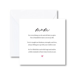 Card for Mum Heartfelt Message for Mummy Thoughtful Gift for Her Mother ...