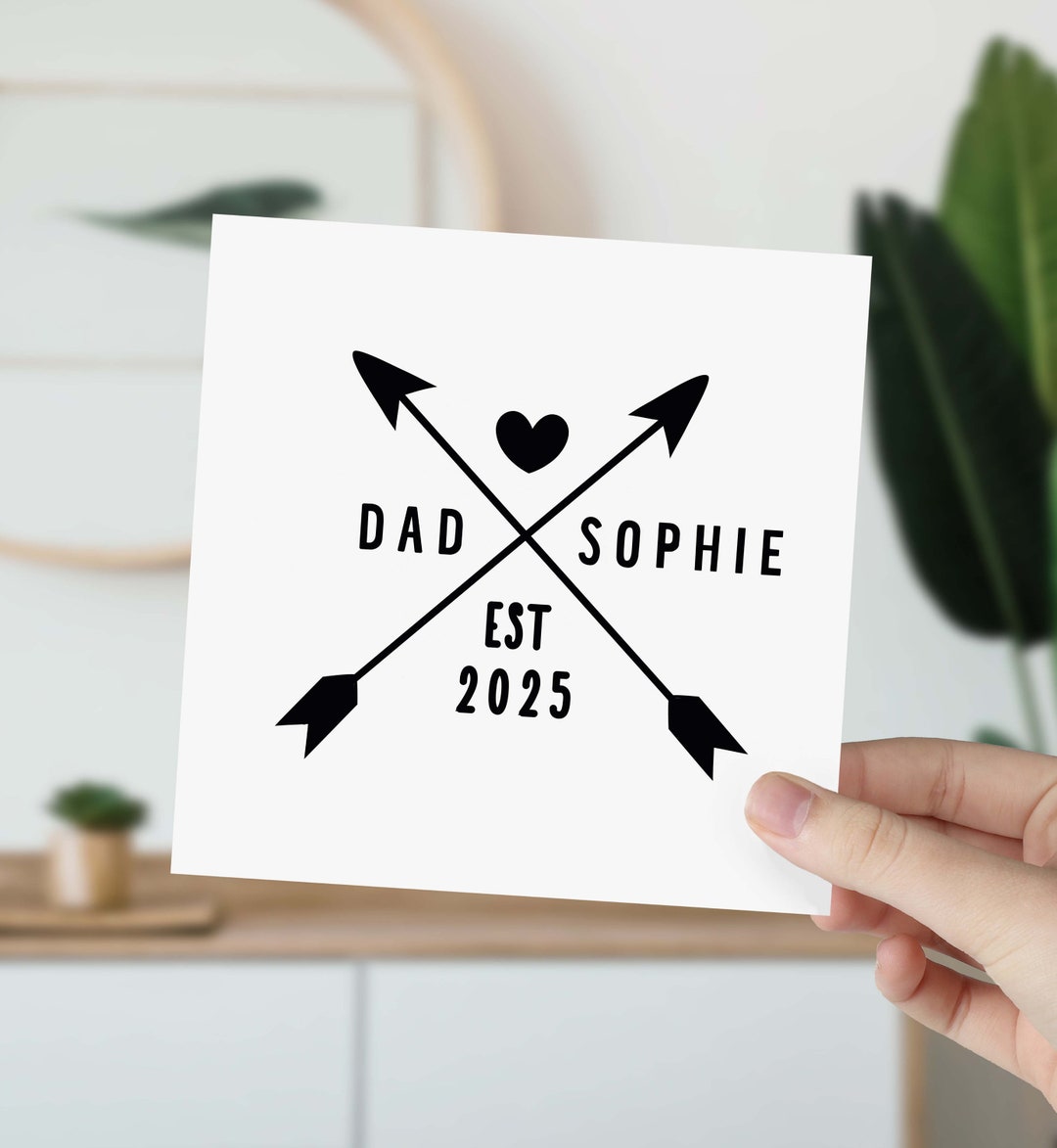 Card for Dad Daddy Cards With Est Year Happy Father's Day Gift Card for ...