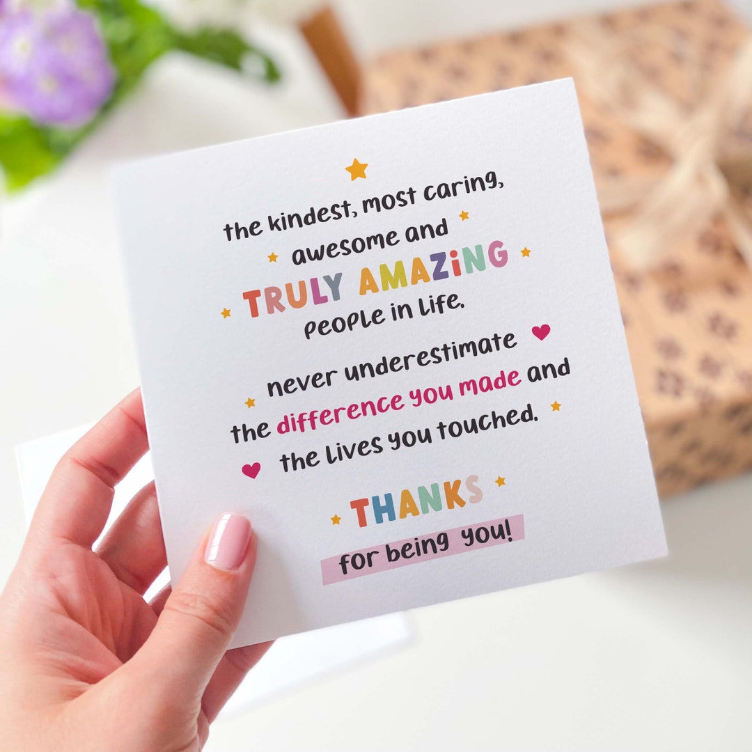 Kindest People Card Friendship Card for Friend Mum Dad Sister Thank You ...