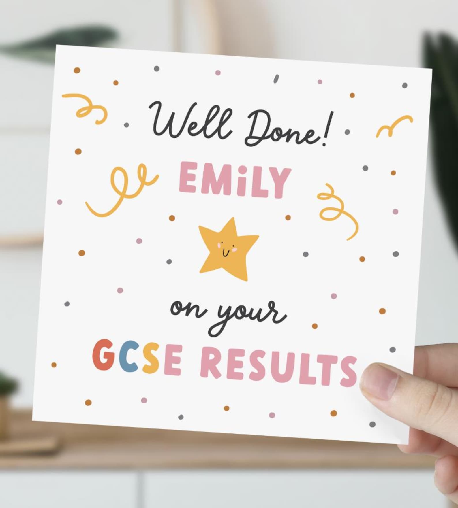 Well Done on Your GCSE Result Card With Name Congratulation GCSE Exam ...