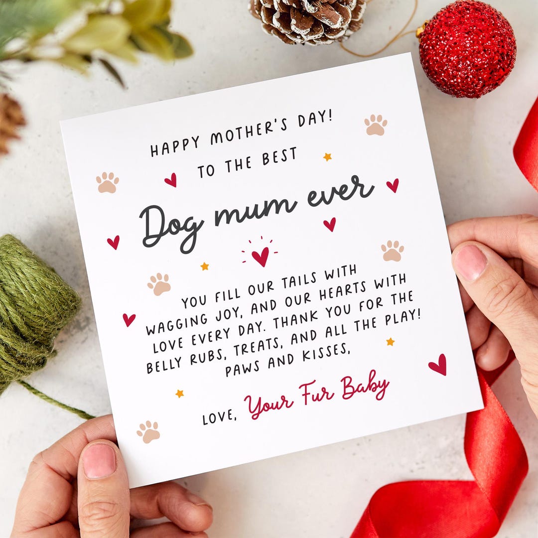 Card for Dog Mum Personalised Mother's Day Card Cute Pet Mum Gift From ...