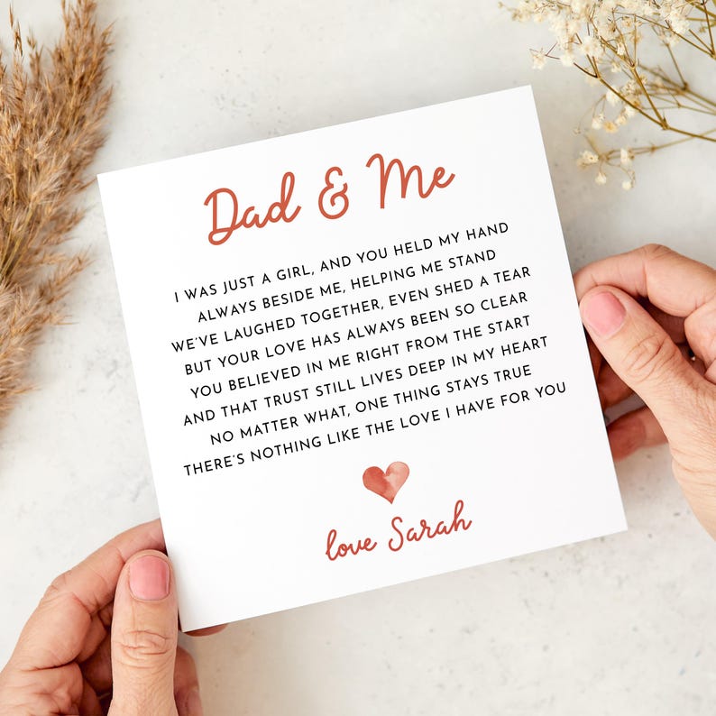 Personalised Dad and Daughter Poem Card Sentimental Card for Dad Father ...