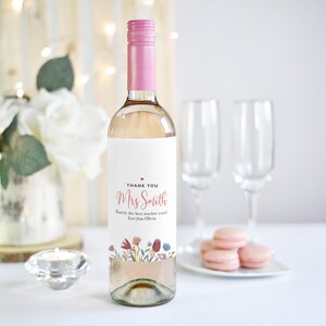 Personalised Teacher Thank You Gift Wine Label End of Term Teacher Gift ...