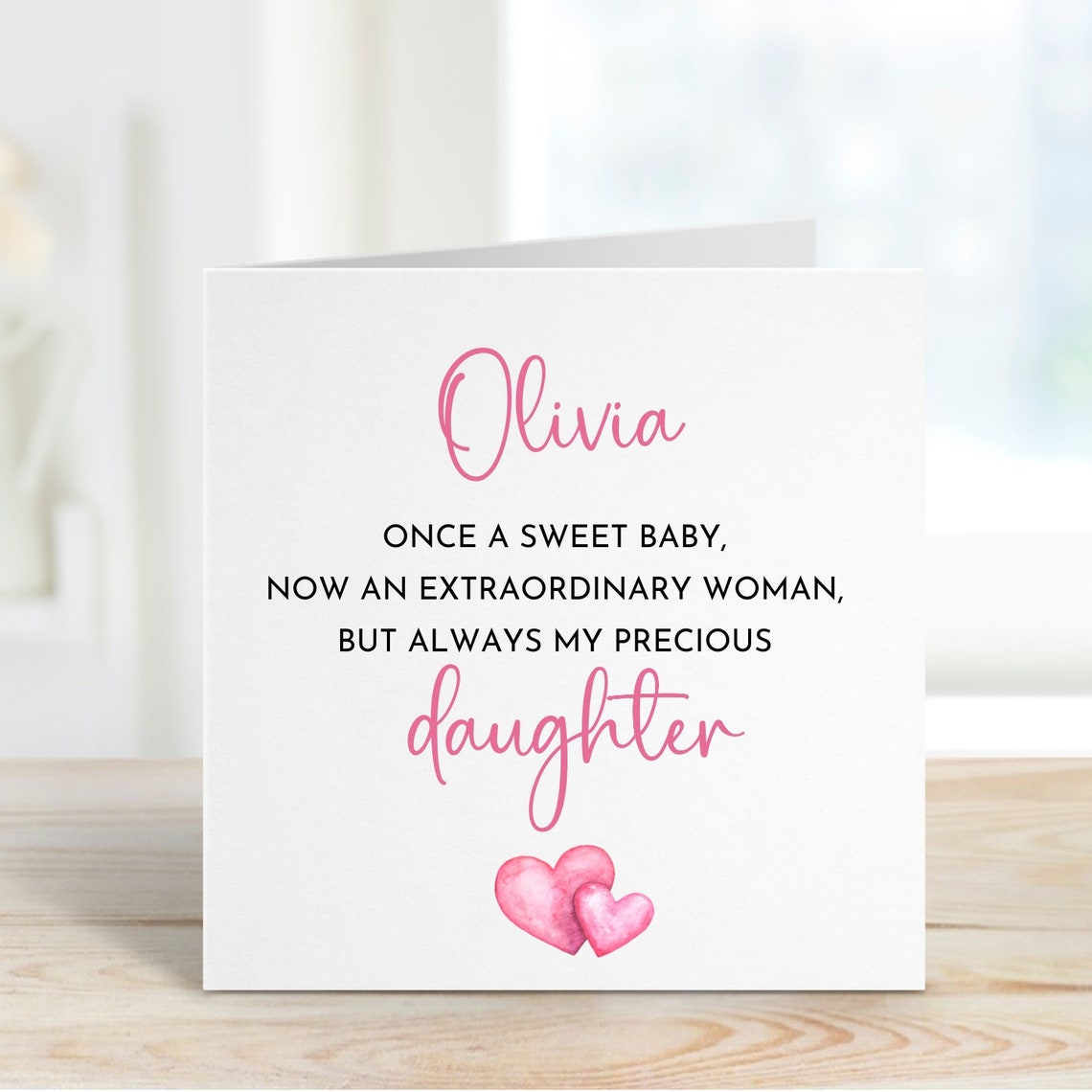 Card for Daughter Personalised Daughter's Birthday Gift Card to a ...