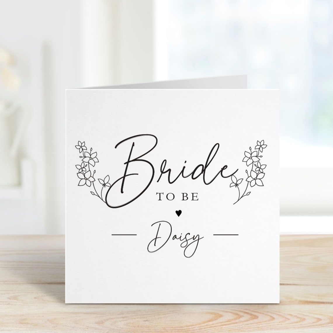 Personalized Bride to Be Card, Floral Wedding Card - Etsy