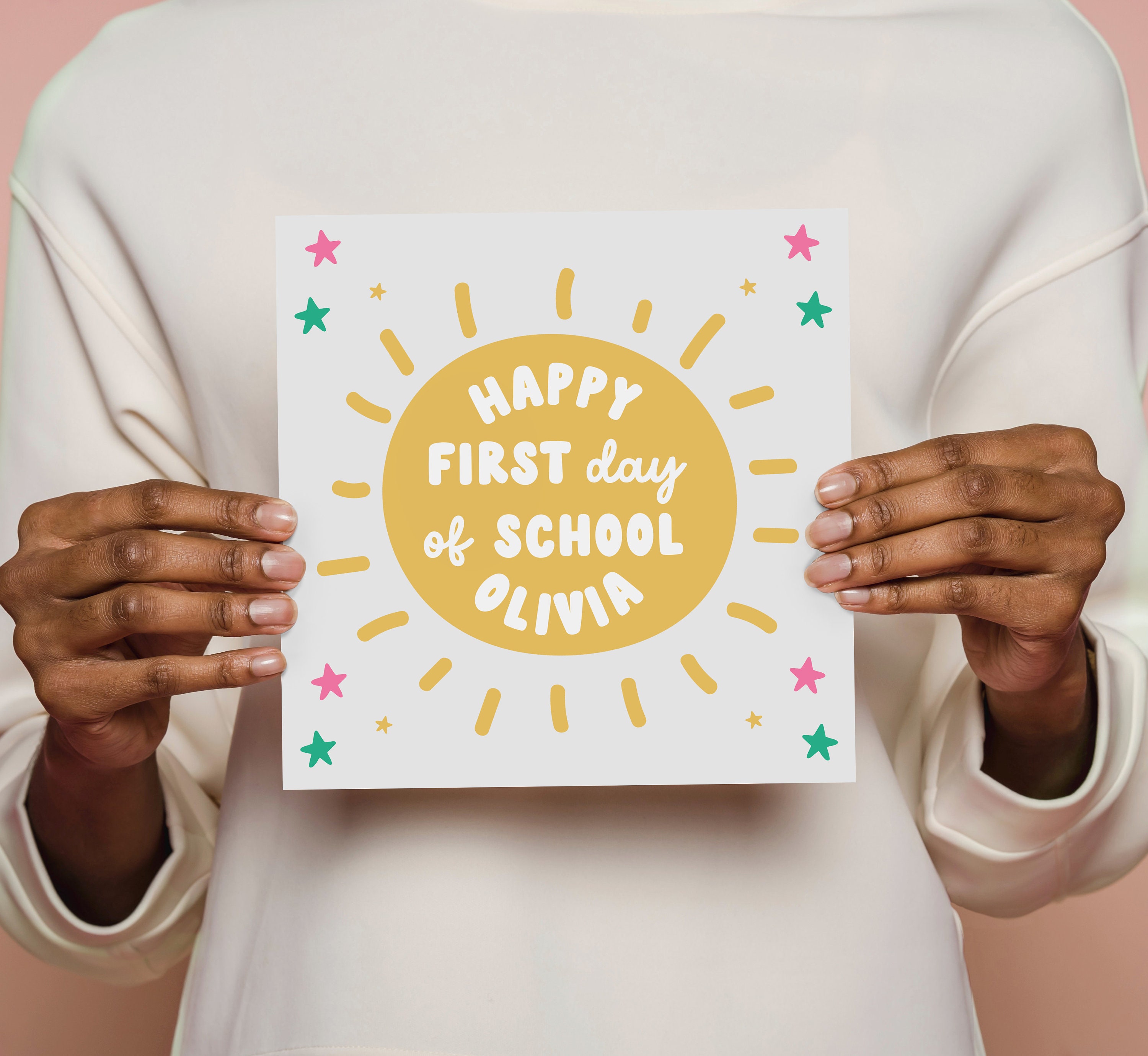 Personalised Happy First Day at School Card for Him Her Boy Girl Card ...