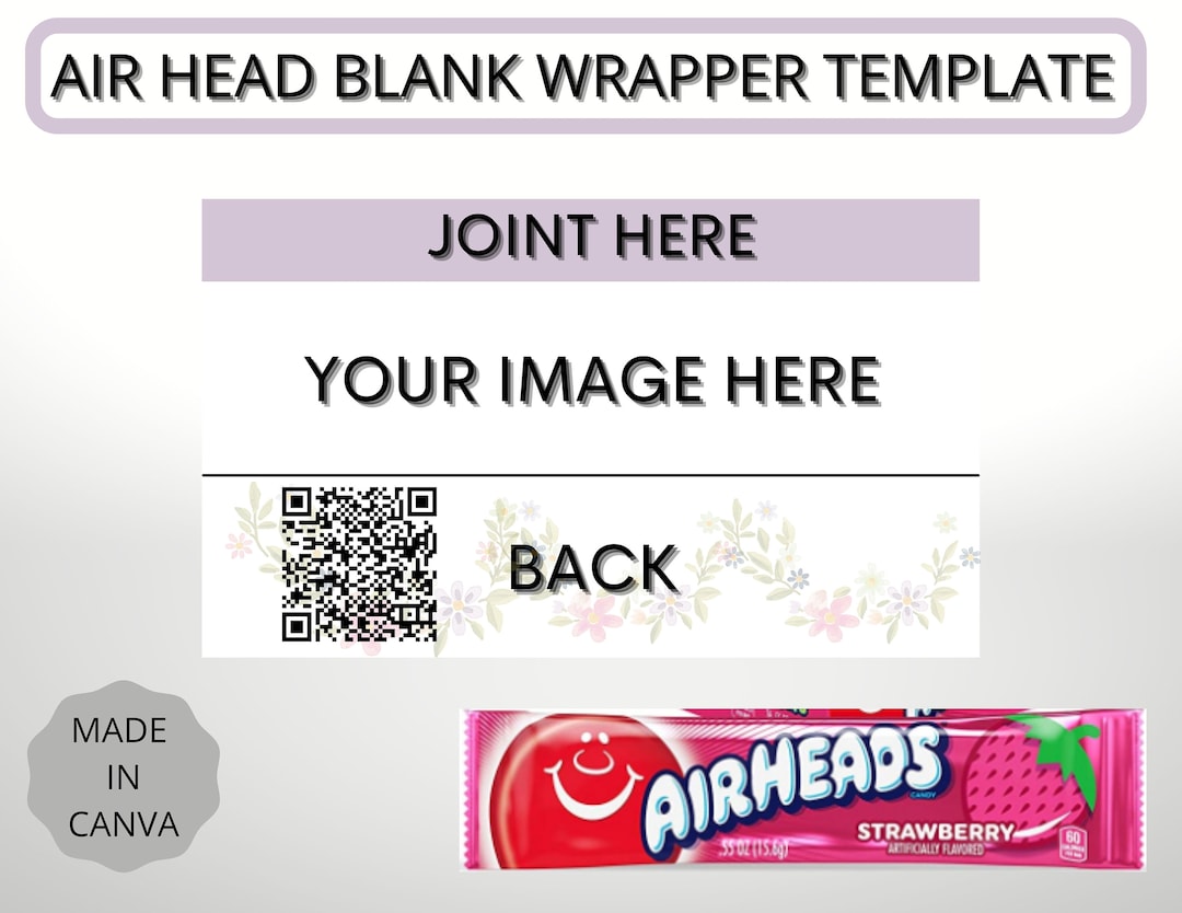 Airhead Wrapper Template Blank Airhead Wrapper Airhead - Etsy