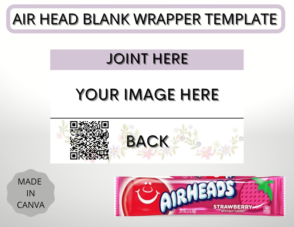 Airhead Wrapper Template Blank Airhead Wrapper Airhead - Etsy