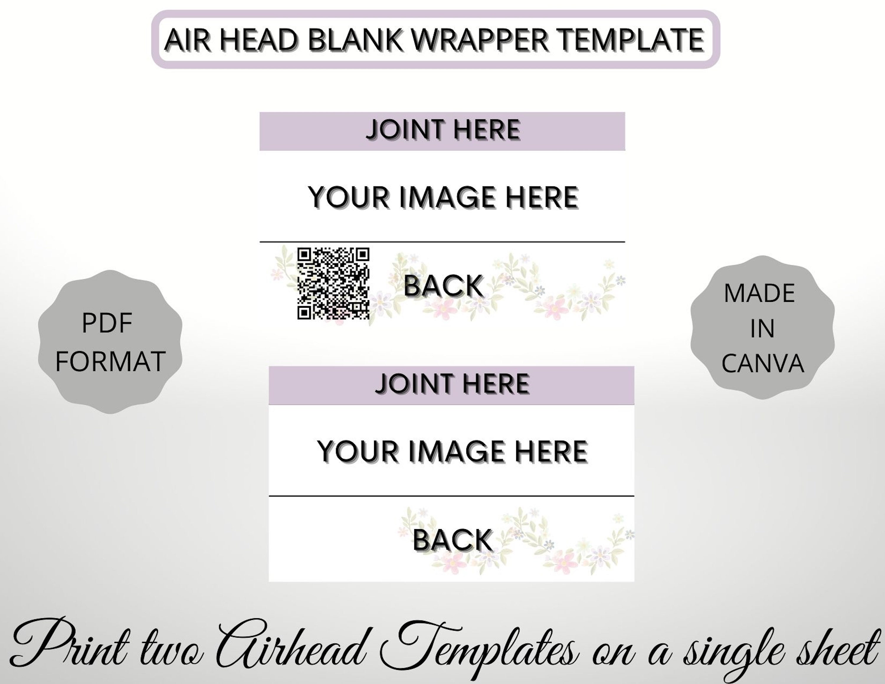 Airhead Wrapper Template Blank Airhead Wrapper Airhead - Etsy