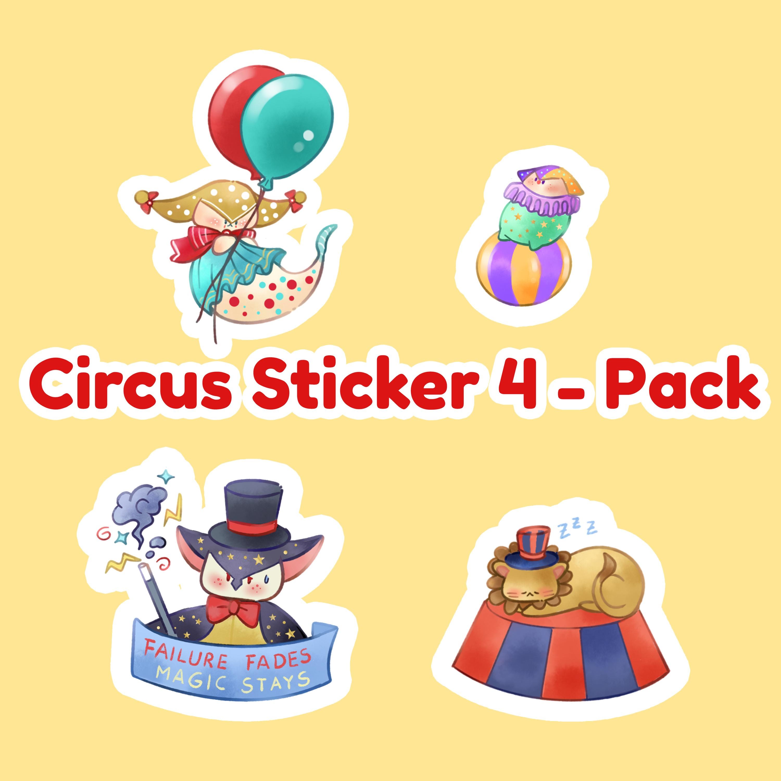 Circus Sticker Pack Mini Set of 4 Individual Circus Themed Designs - Etsy
