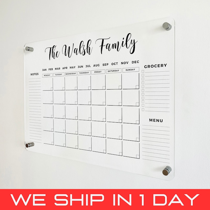 Custom Glass Calendar - Etsy