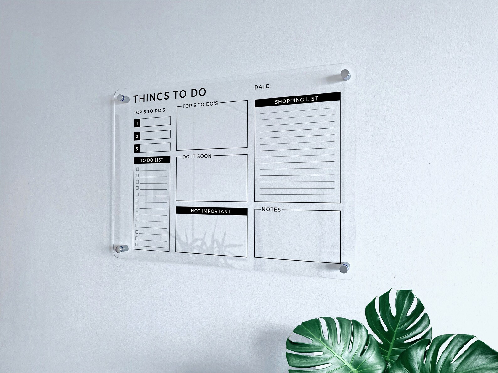 PERSONALIZED Acrylic To-do Planner Wall Calendar Dry Erase - Etsy