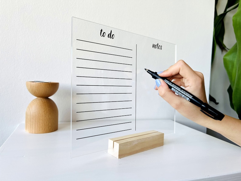 CUSTOM Acrylic To-do Planner Desk Calendar - Dry Erase Board, Dry Erase ...