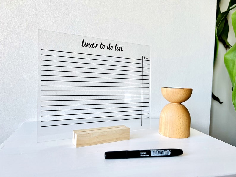PERSONALIZED Clear Acrylic To-do List Dry Erase Board - Etsy