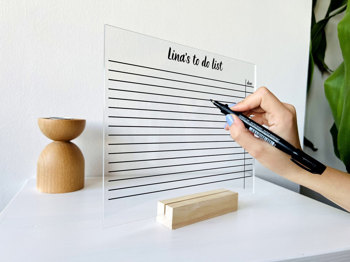 PERSONALIZED Clear Acrylic To-do List Dry Erase Board - Etsy