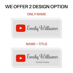 Personalized Logo Desk Name Plate Block 8x3" - Custom Logo Gift for ...